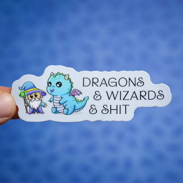 Dragons & Wizards & Shit Sticker | Free Shipping On Orders $50 ...