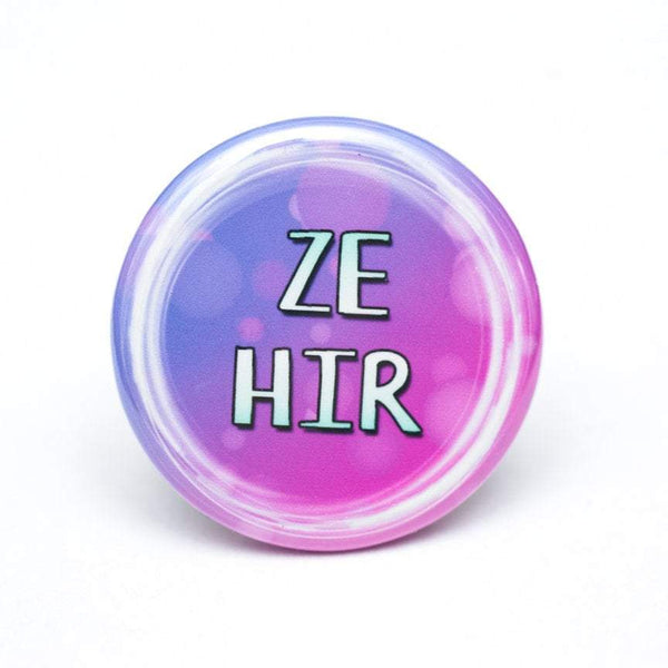 Ze/Hir Pronoun Buttons for Sale | Free Shipping $50+ - Crafty Queer Studio