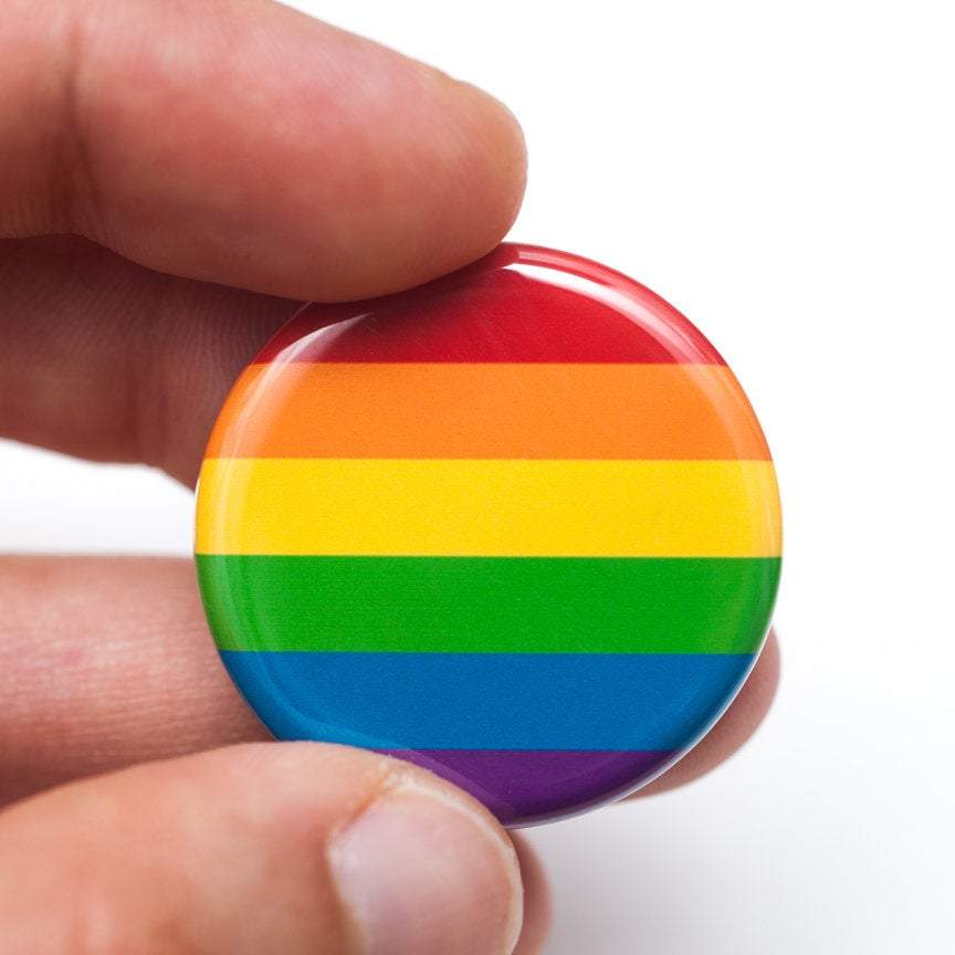 Rainbow Pride Flag Button | Free Shipping $50+ - Crafty Queer Studio